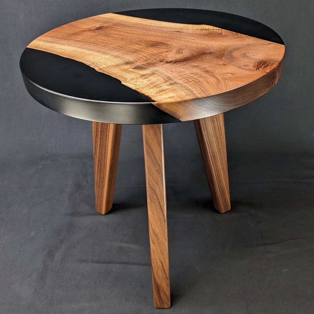 Side Tables in Walnut and Matte Black Epoxy – Angry Nimbus Woodcraft