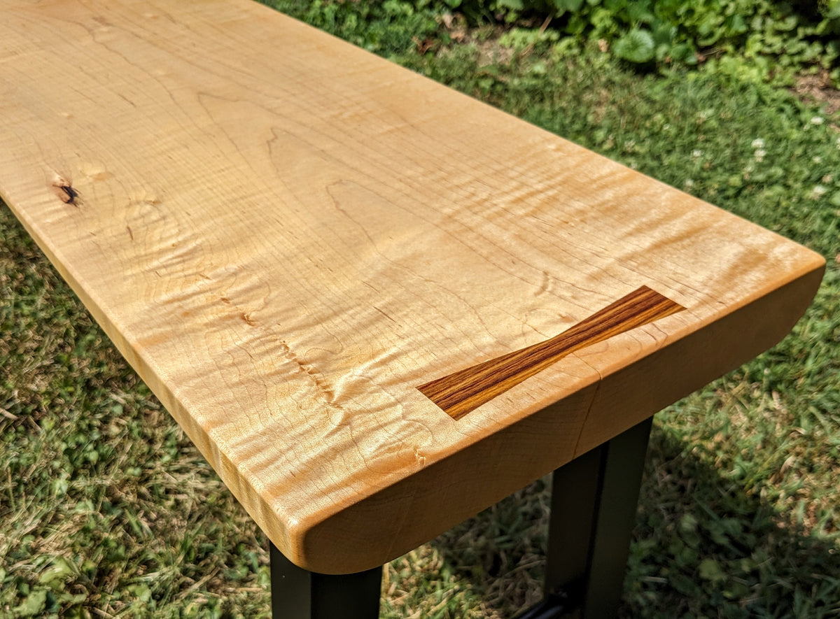 Curly Maple Bench – Angry Nimbus Woodcraft